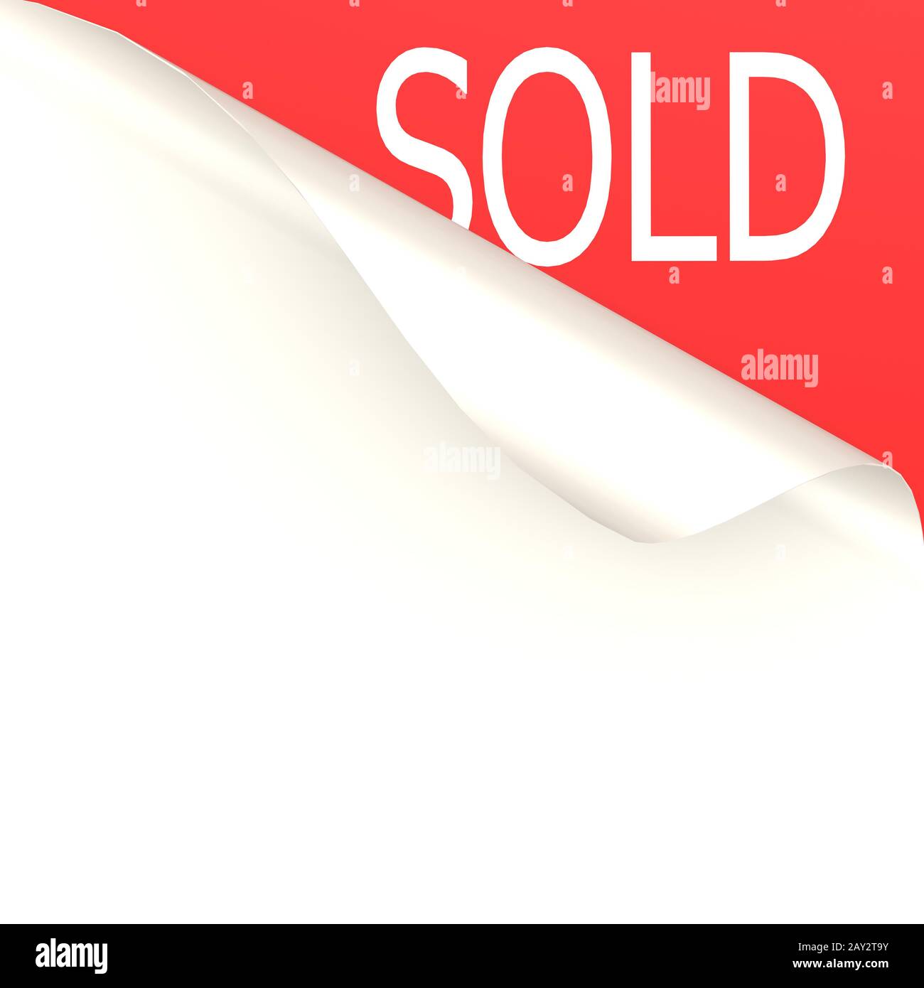 Sold word with white paper Stock Photo - Alamy