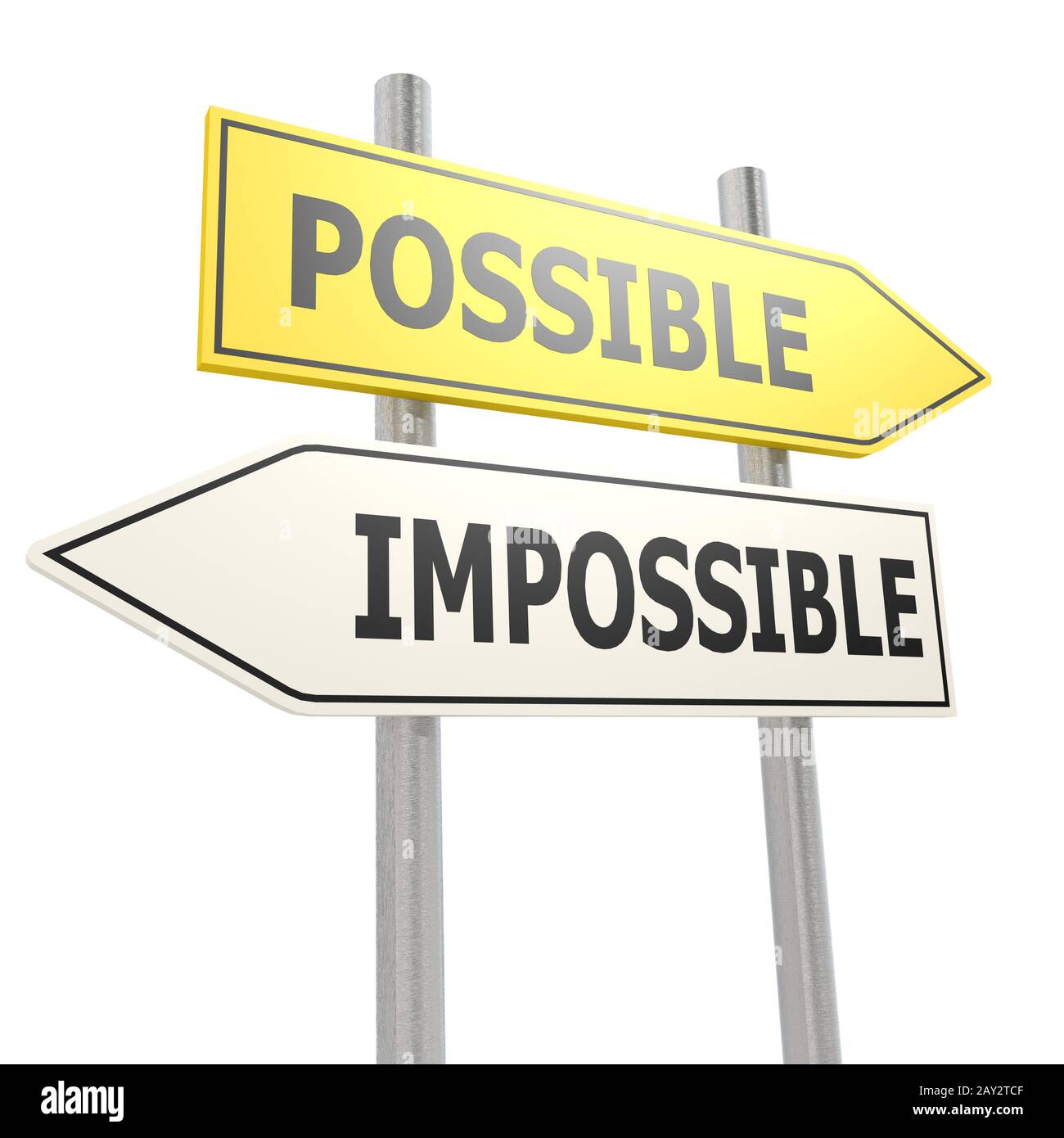 Possible impossible road sign Stock Photo - Alamy