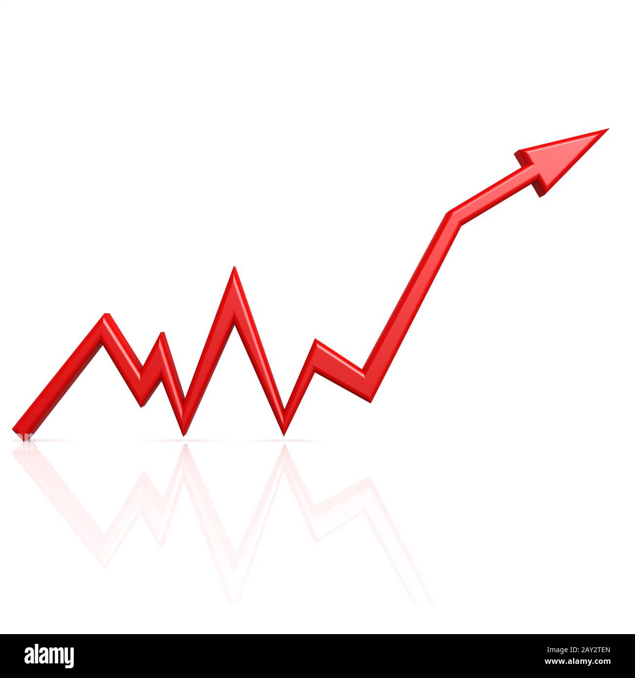 Graph up red arrow Stock Photo - Alamy