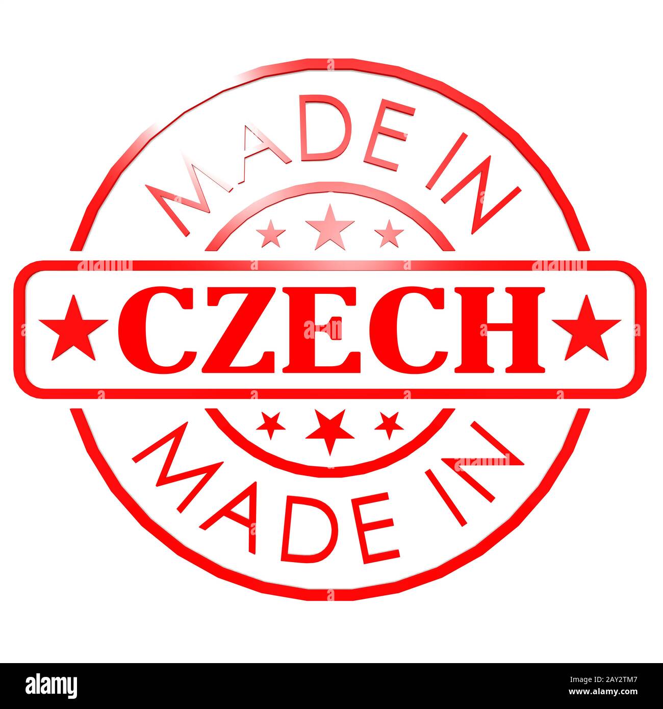 Made in Czech Republic red seal Stock Photo - Alamy