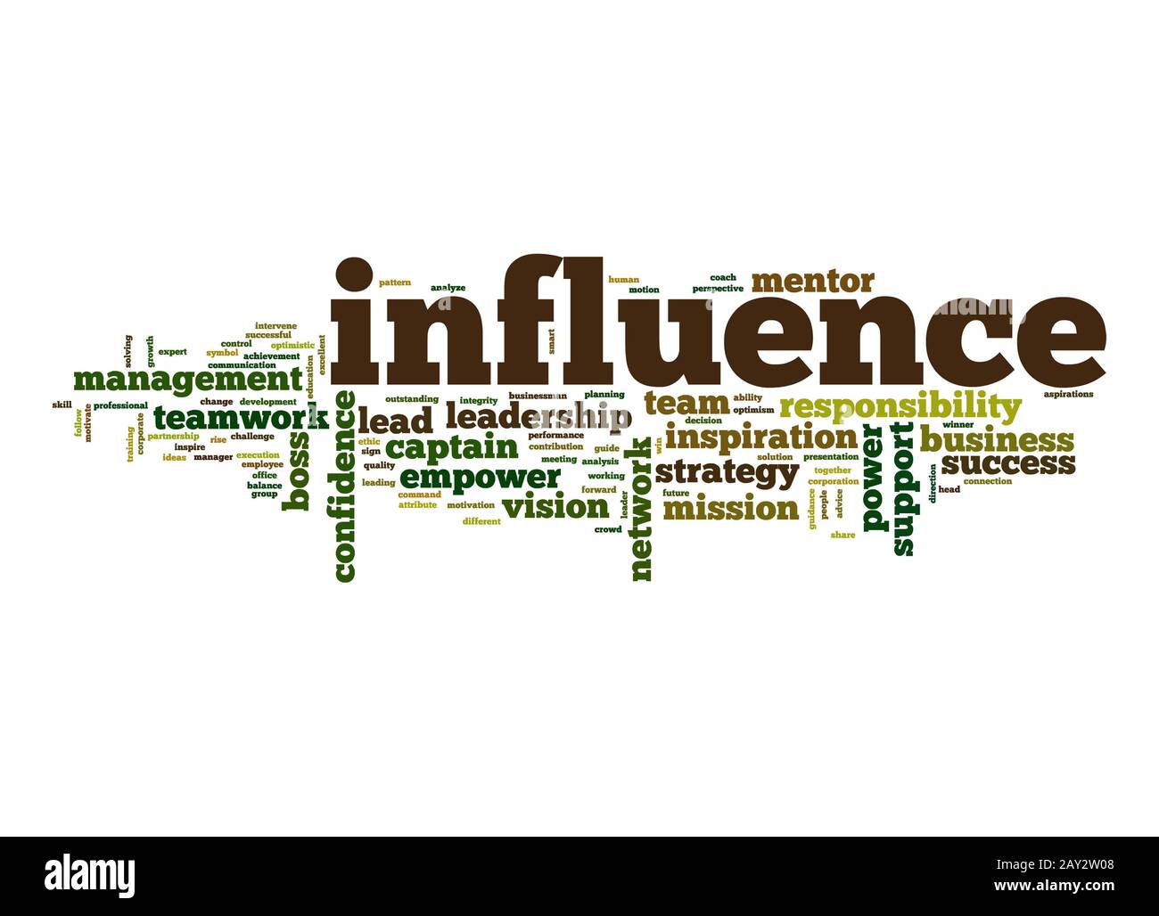 Influence word cloud Stock Photo - Alamy