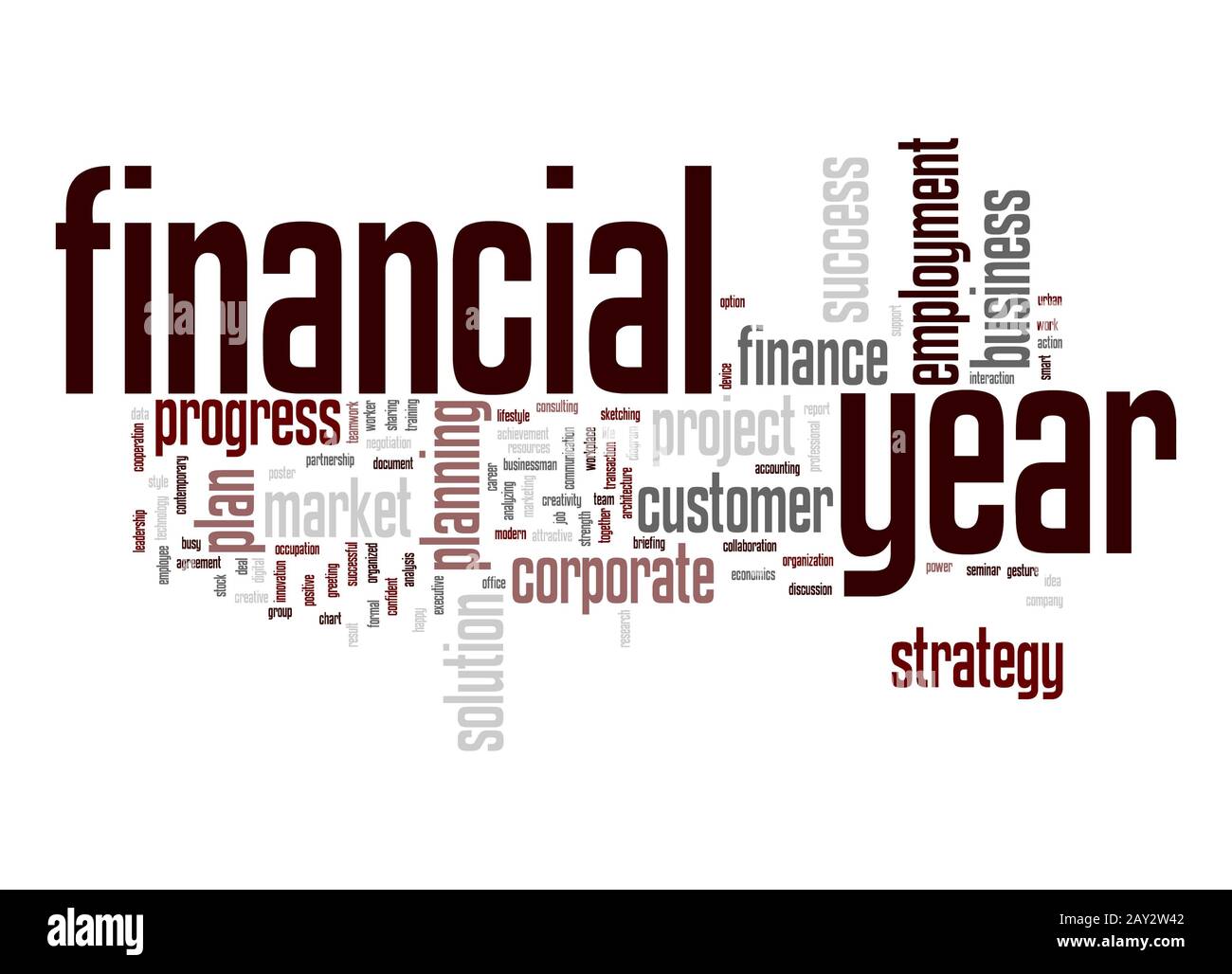 Financial year word cloud Stock Photo - Alamy