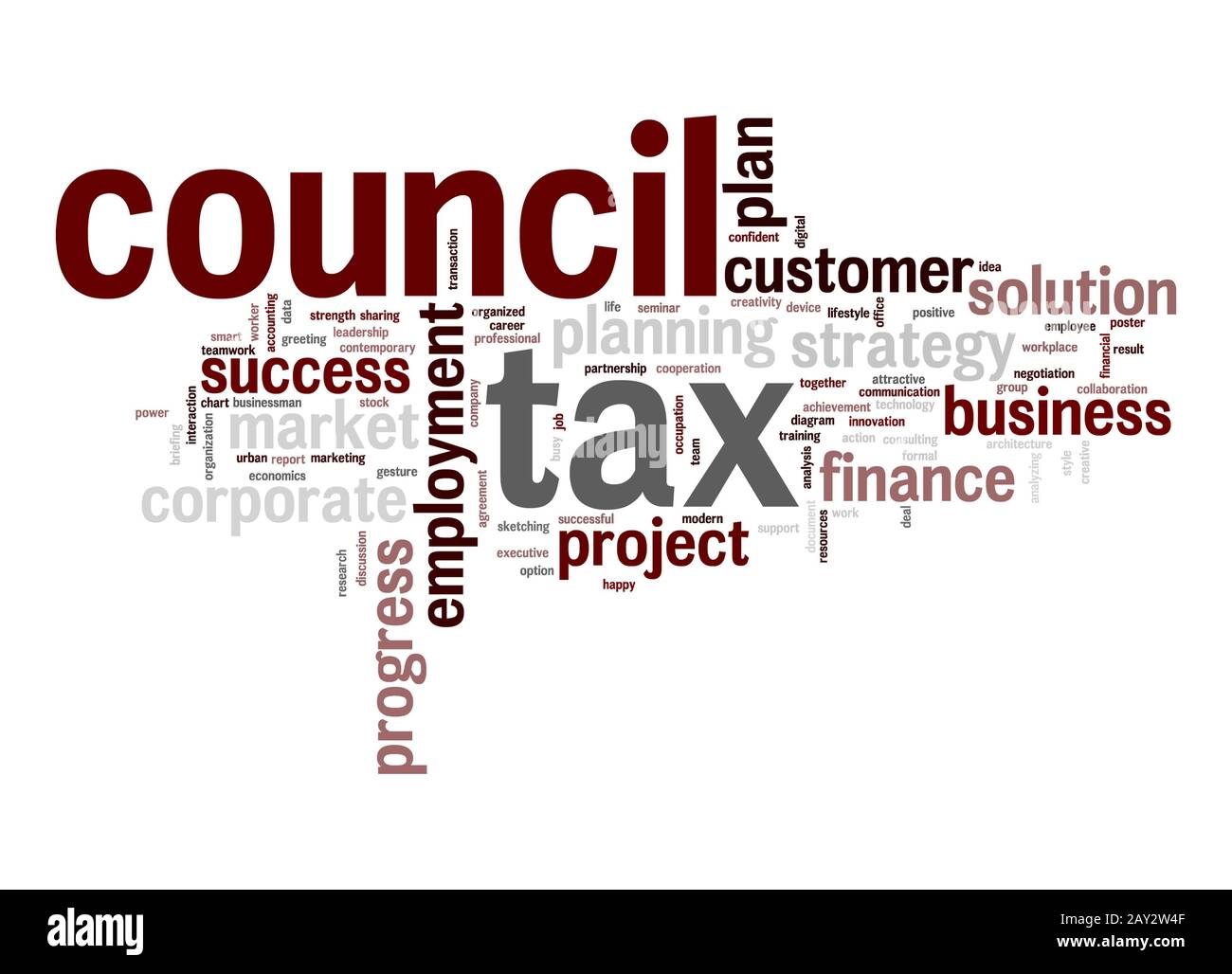 Council tax word cloud Stock Photo - Alamy