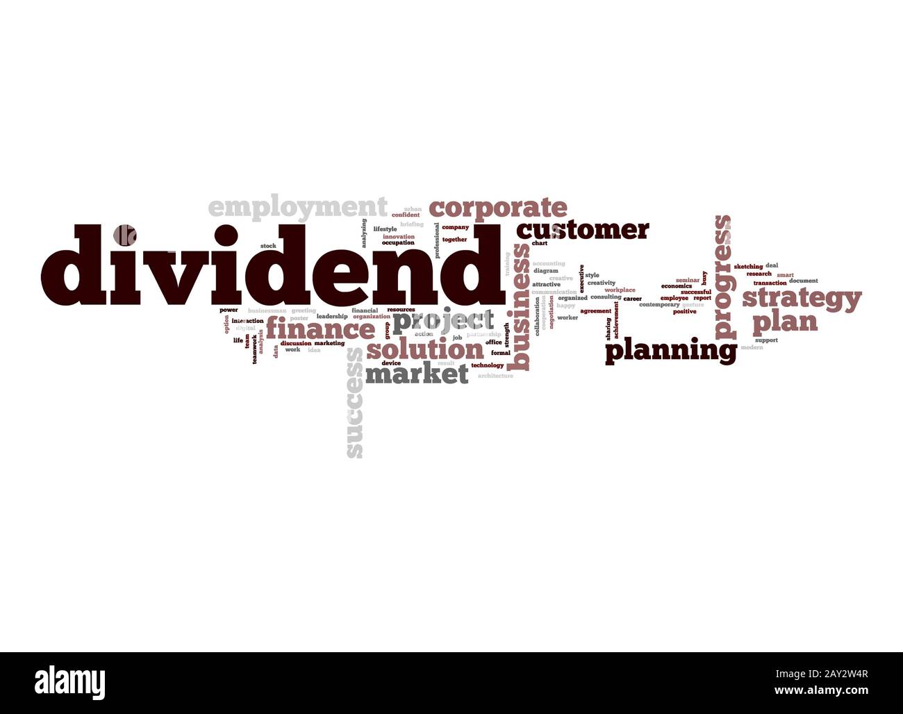 Dividend word cloud Stock Photo - Alamy