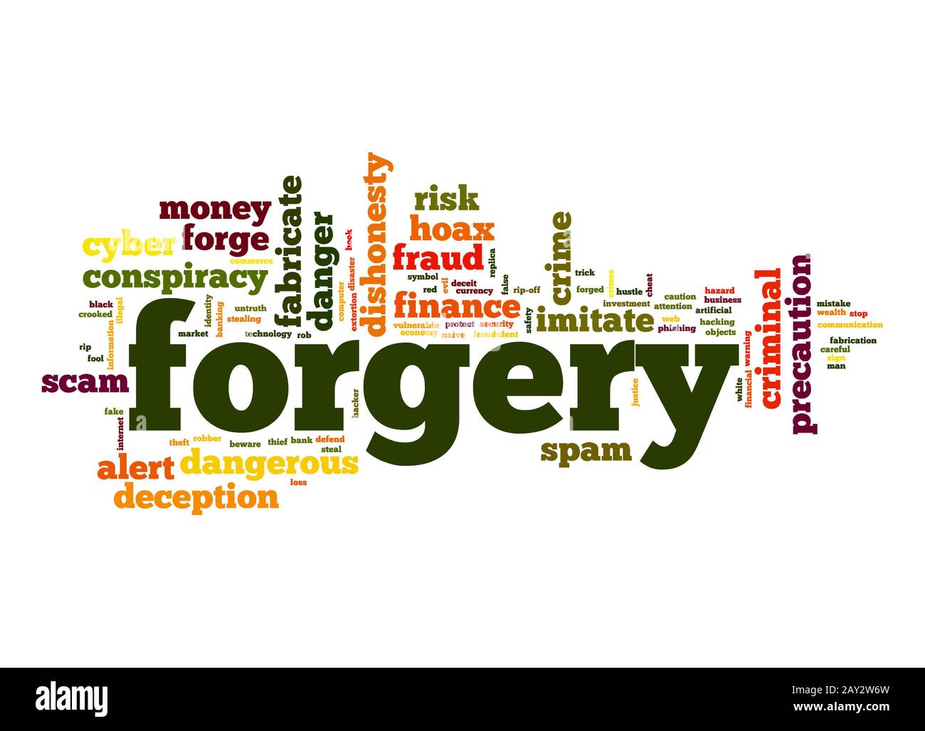 Forgery word cloud Stock Photo - Alamy