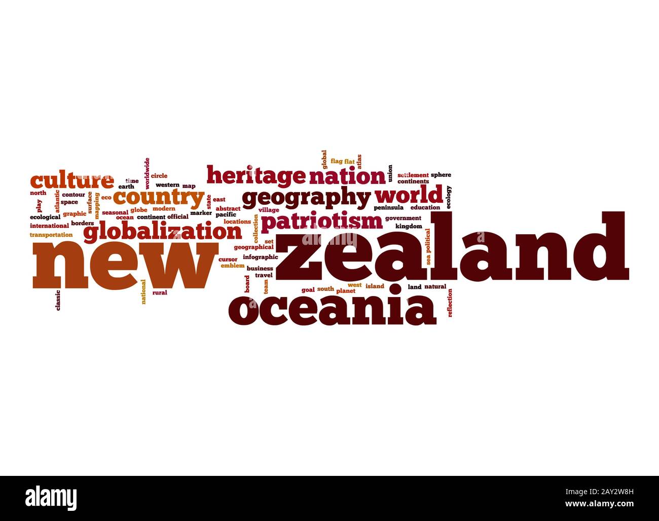 New Zealand word cloud Stock Photo - Alamy