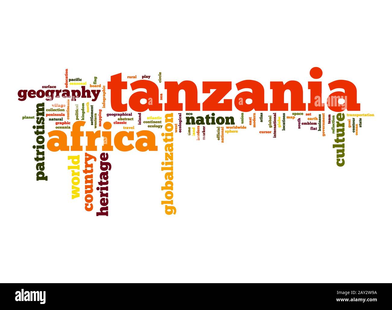 Tanzania word cloud Stock Photo - Alamy