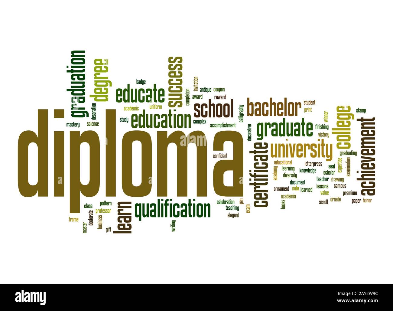 Diploma word cloud Stock Photo - Alamy
