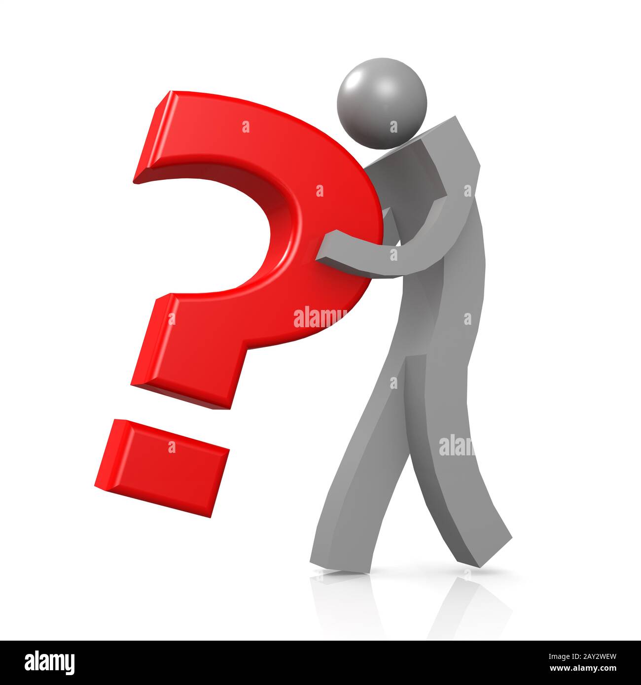 Man and red question mark Stock Photo - Alamy