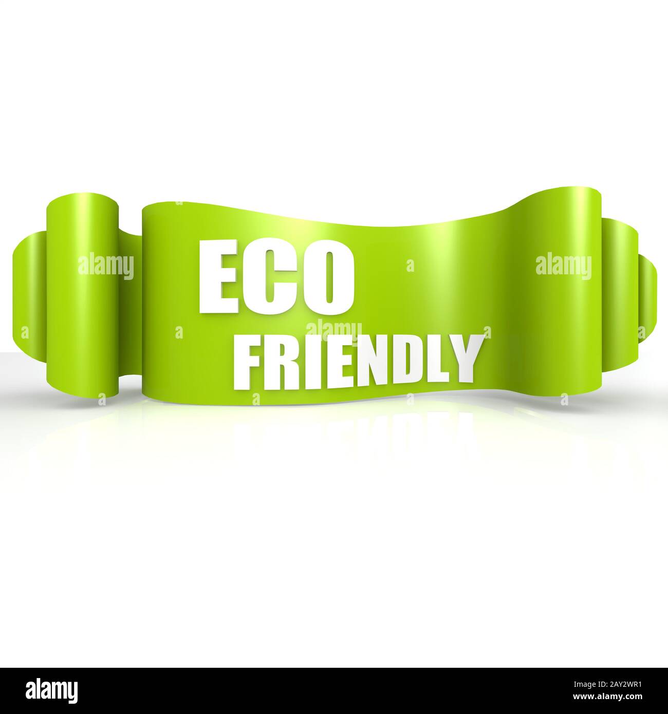 Eco friendly green wave ribbon Stock Photo - Alamy