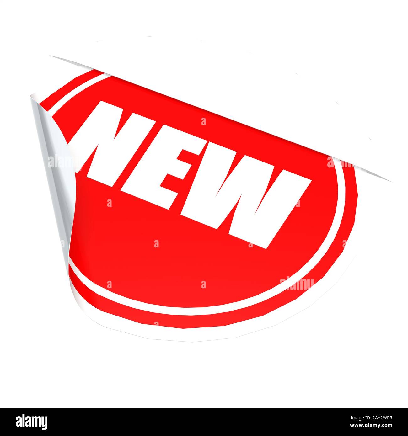 Red circle label new Stock Photo - Alamy