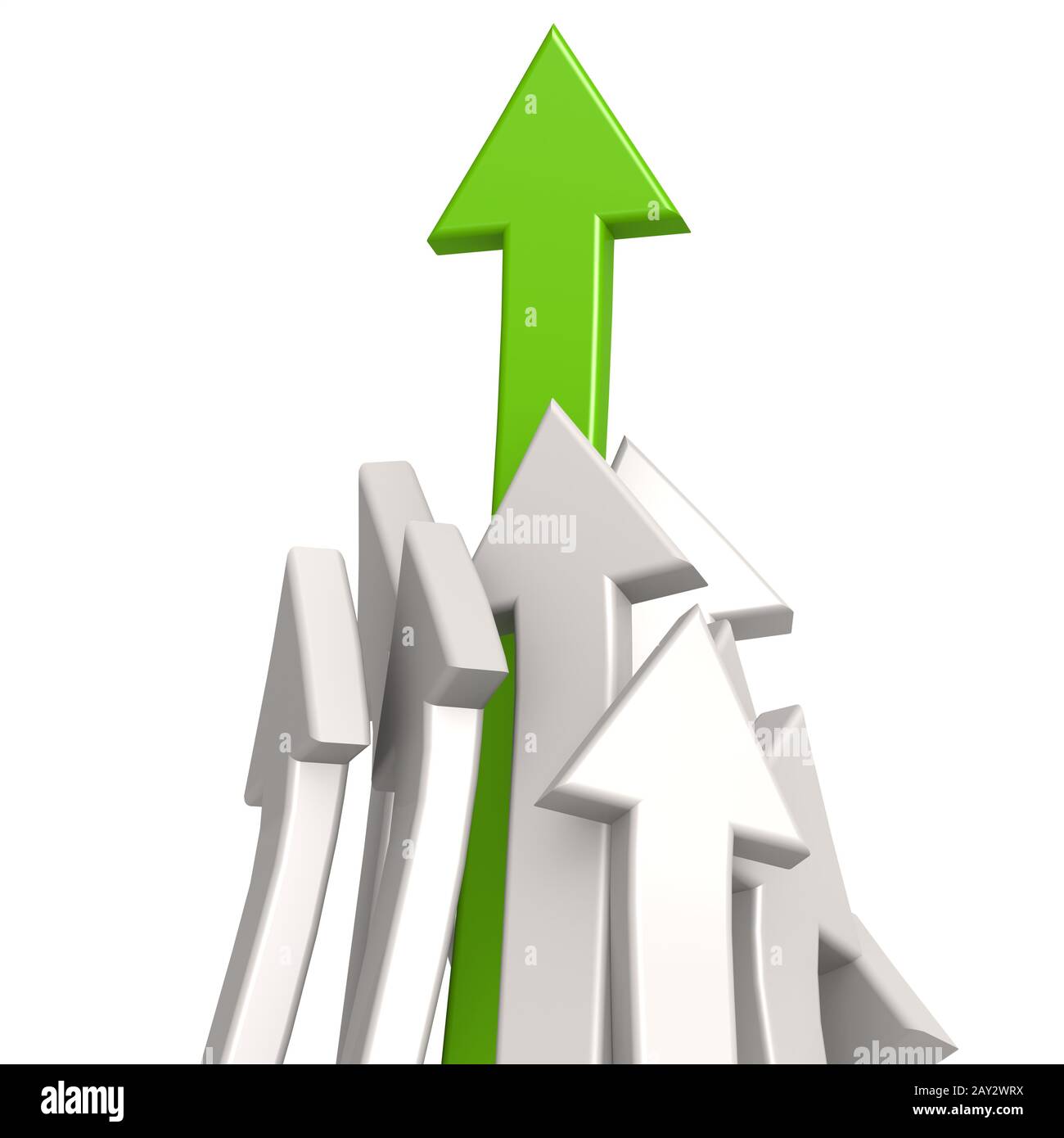Green arrow toward success Stock Photo - Alamy