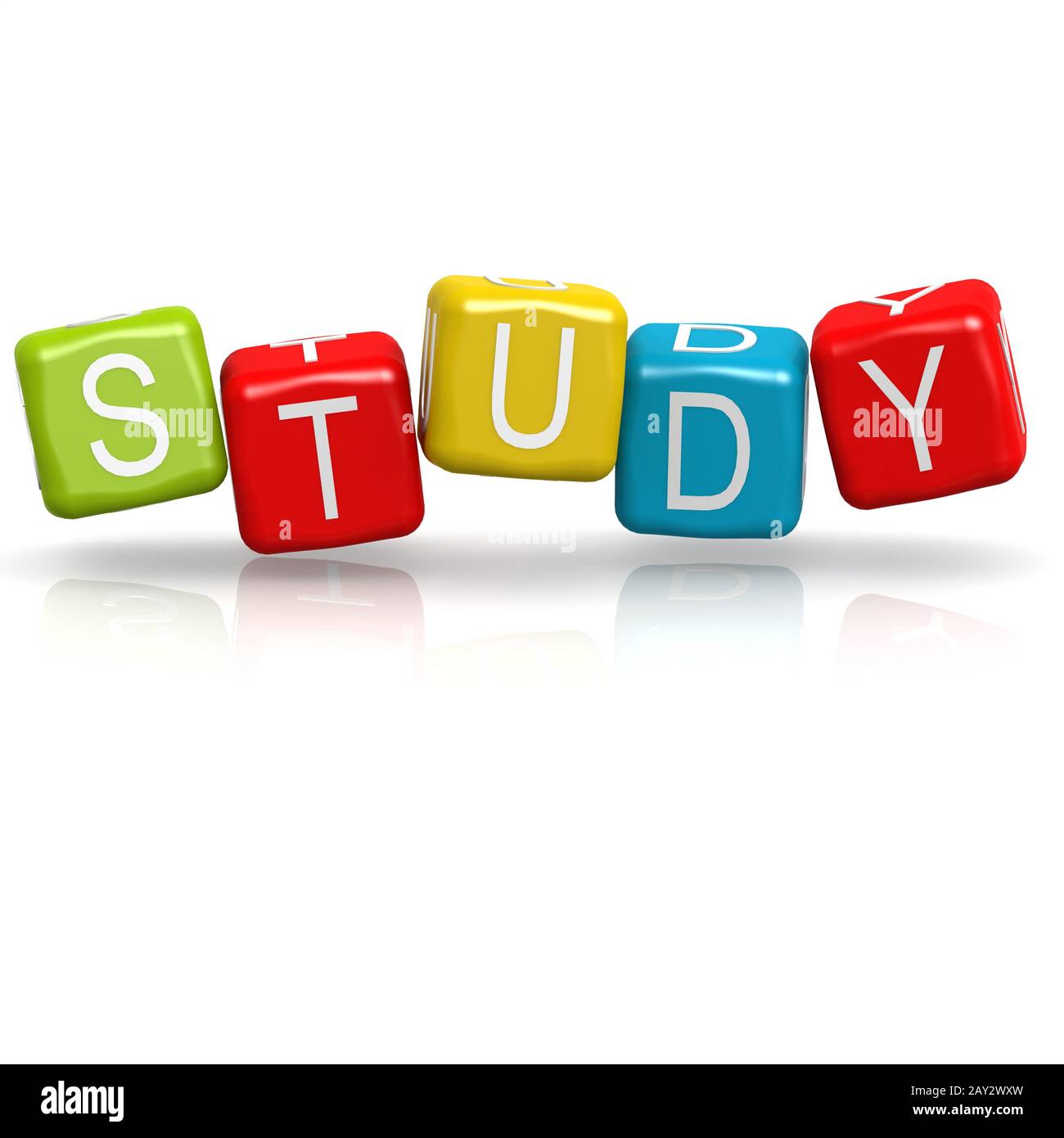 Study cube word Stock Photo - Alamy