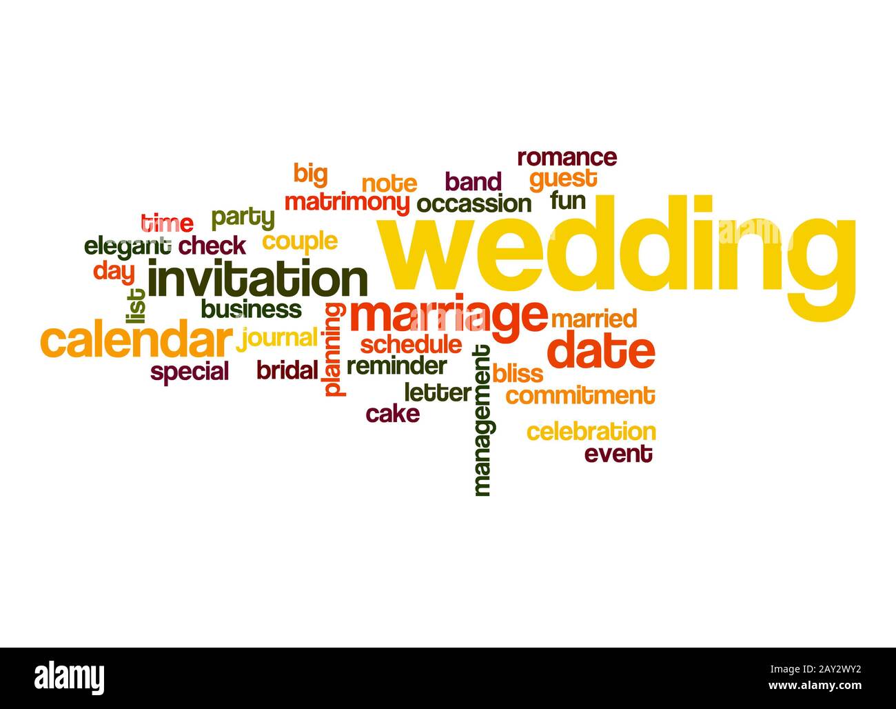Wedding word cloud Stock Photo - Alamy