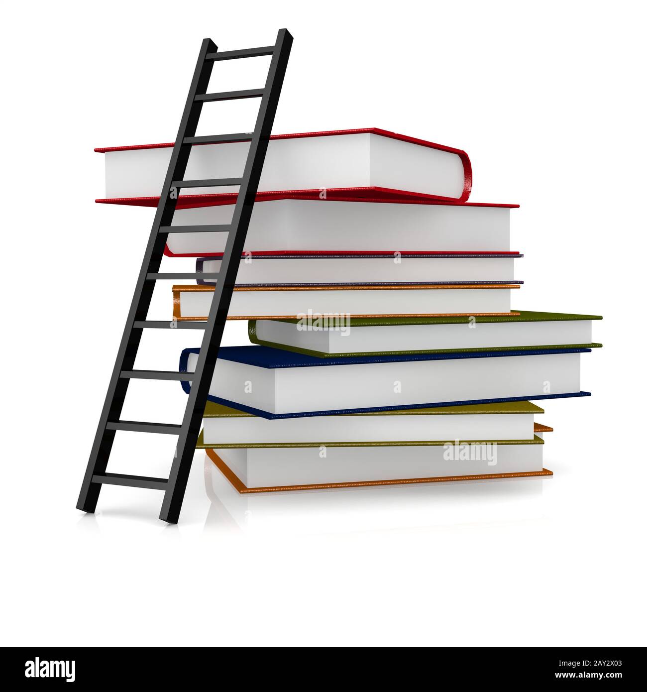 Black ladder and book Stock Photo - Alamy