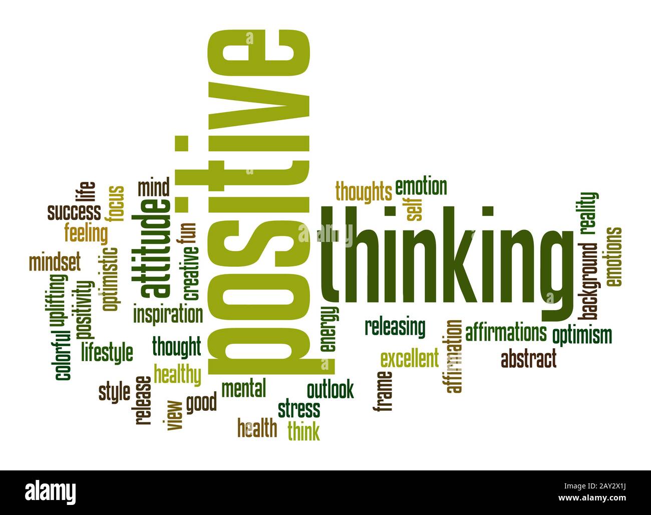Positive thinking word cloud Stock Photo - Alamy