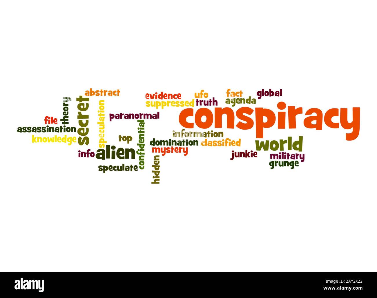Conspiracy word cloud Stock Photo - Alamy
