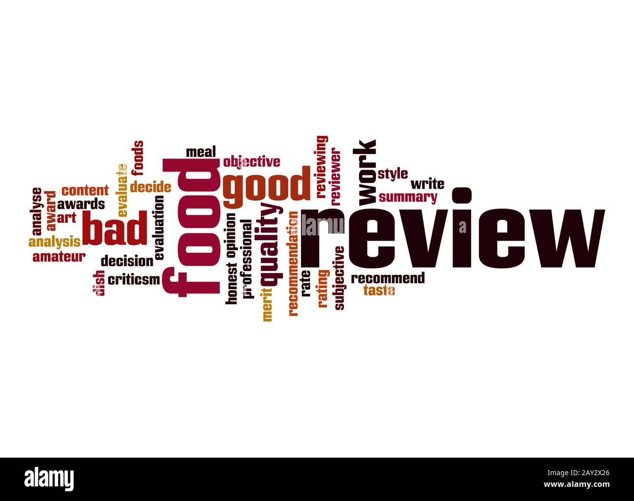 Food review word cloud Stock Photo - Alamy