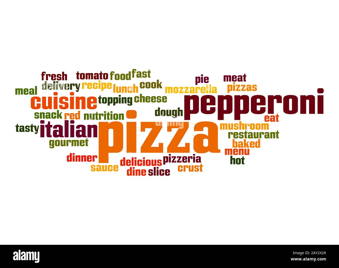 Pizza word cloud Stock Photo - Alamy