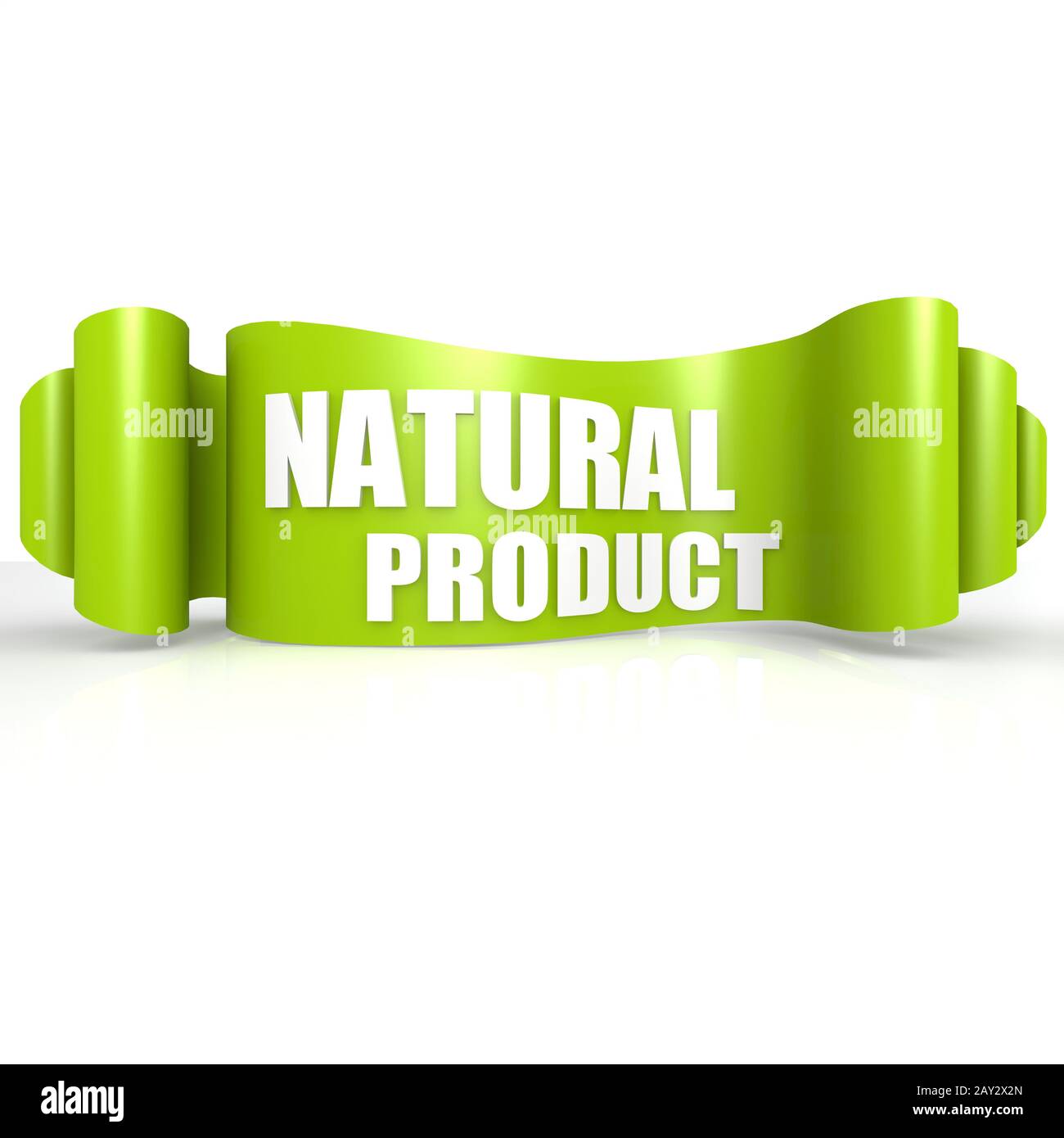 Natural product green wave ribbon Stock Photo - Alamy