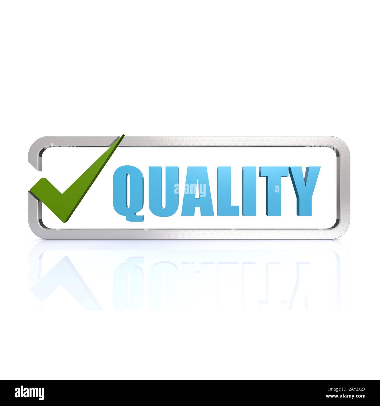 Quality with square frame Stock Photo - Alamy