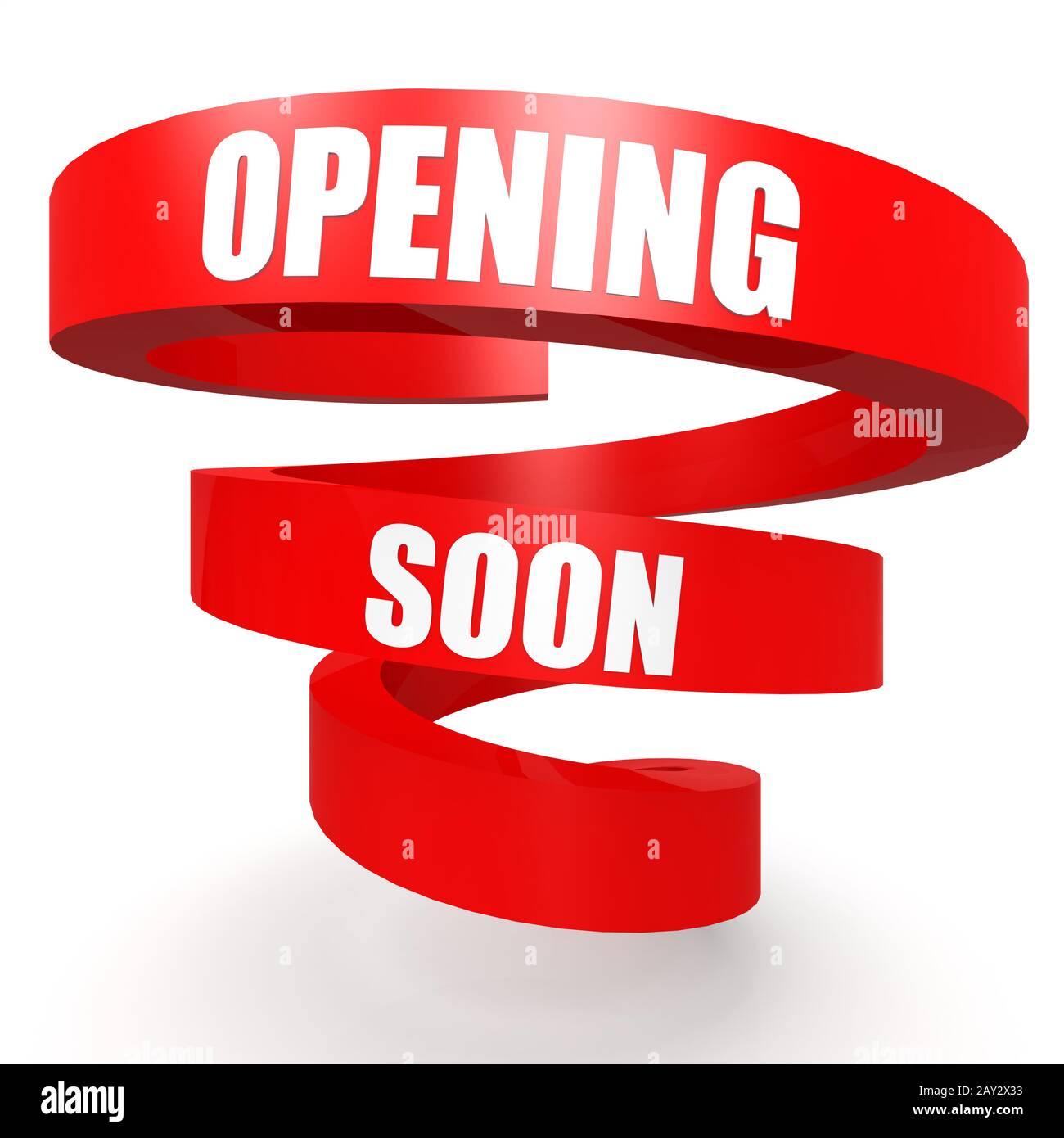 Opening soon red helix banner Stock Photo - Alamy