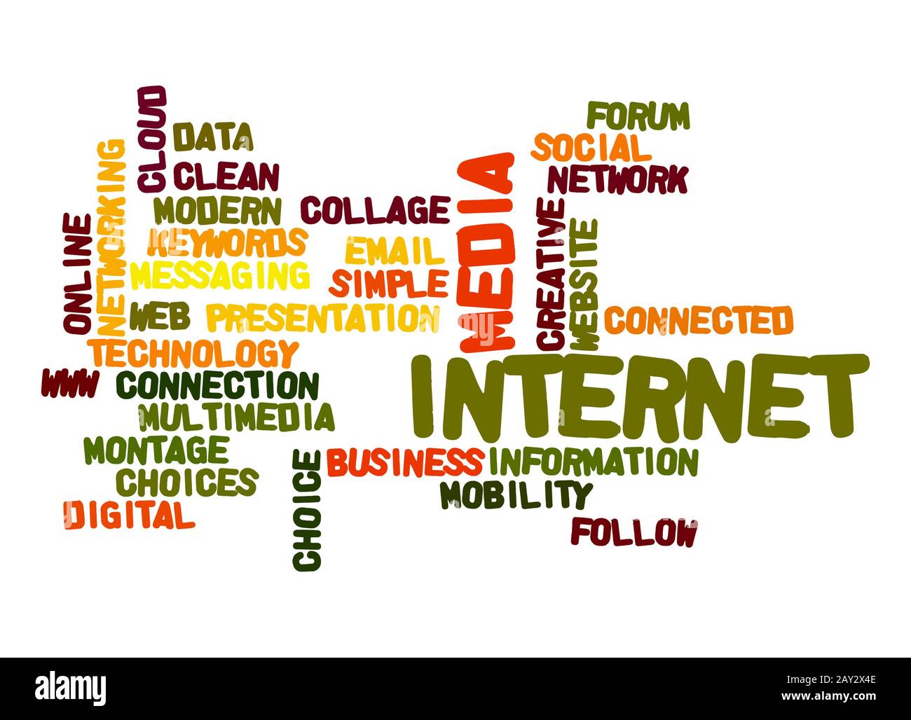 Internet word cloud Stock Photo - Alamy