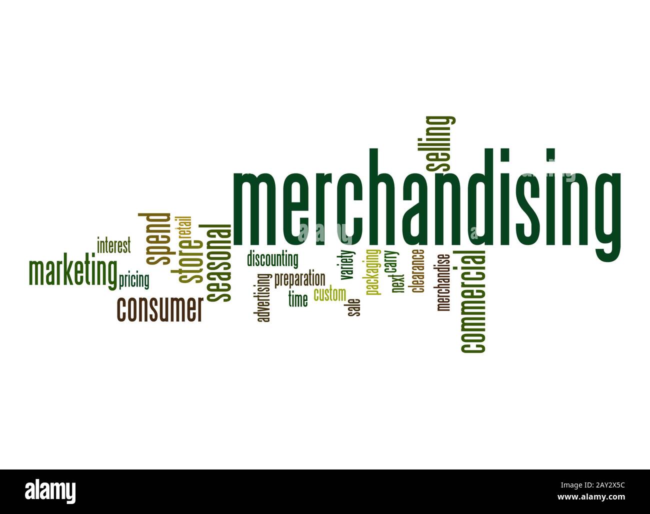 Merchandising word cloud Stock Photo - Alamy