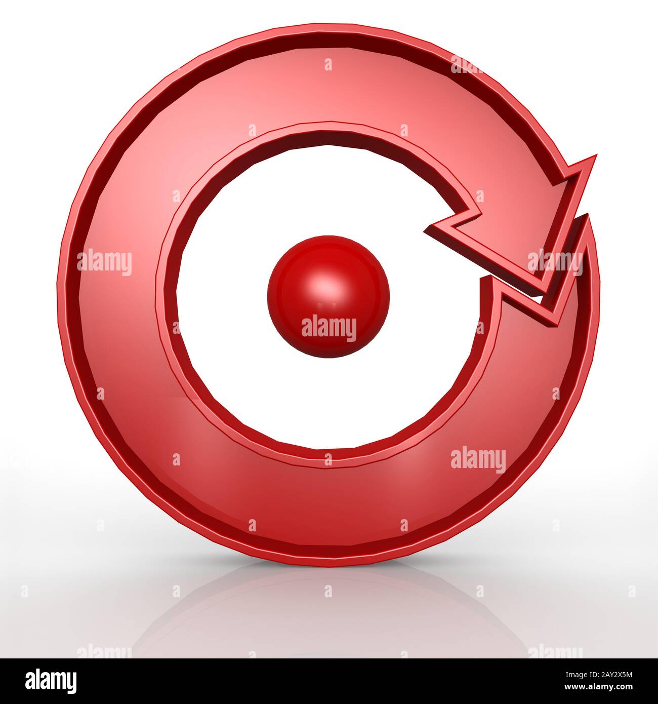 Red circle chart with 1 arrow Stock Photo - Alamy