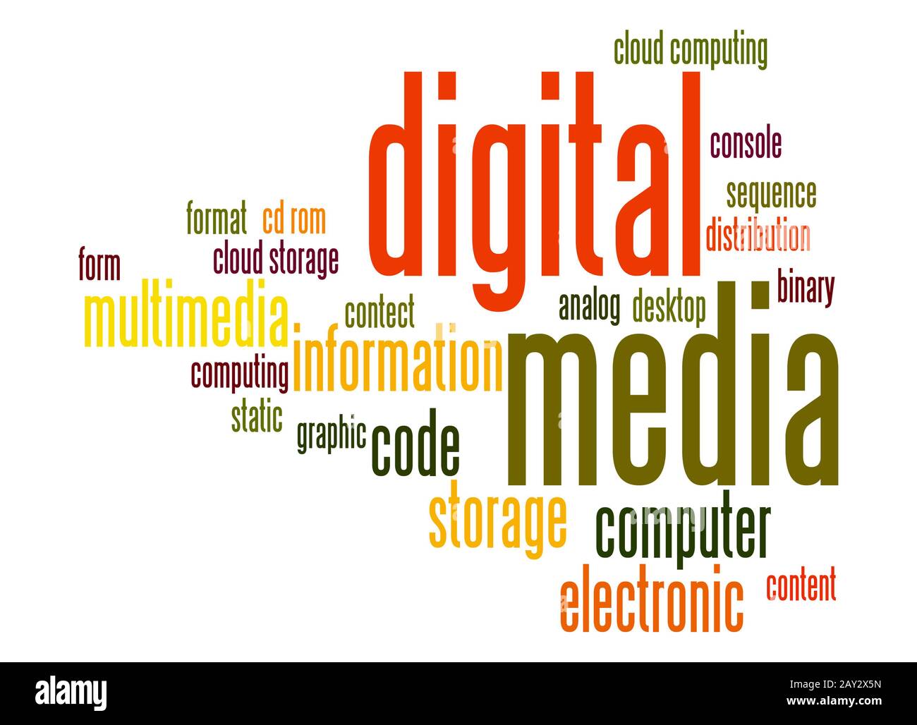 Digital media word cloud Stock Photo - Alamy