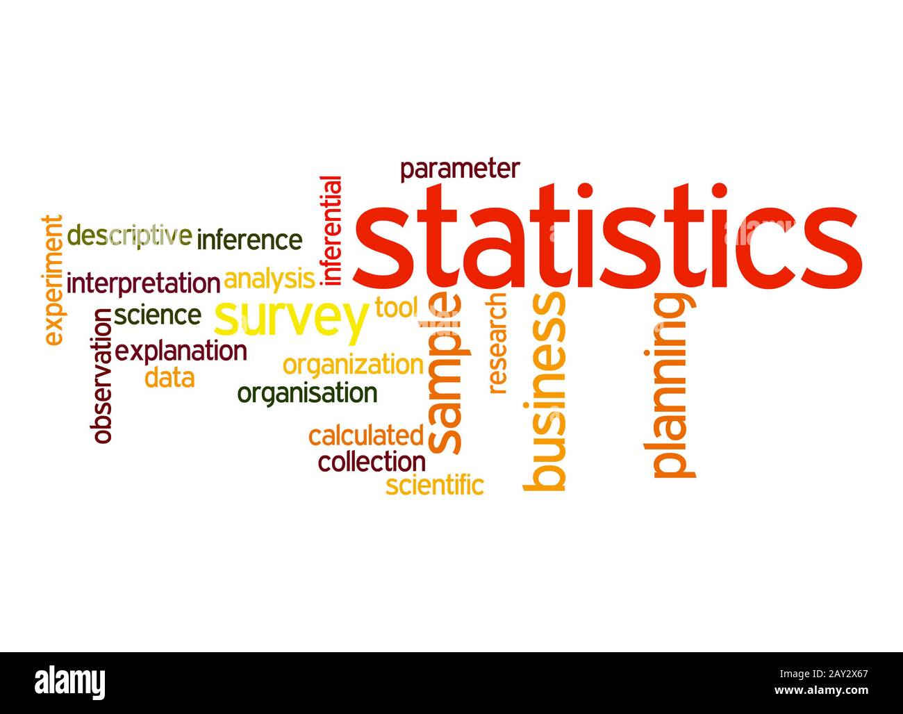 Statistics word cloud Stock Photo - Alamy