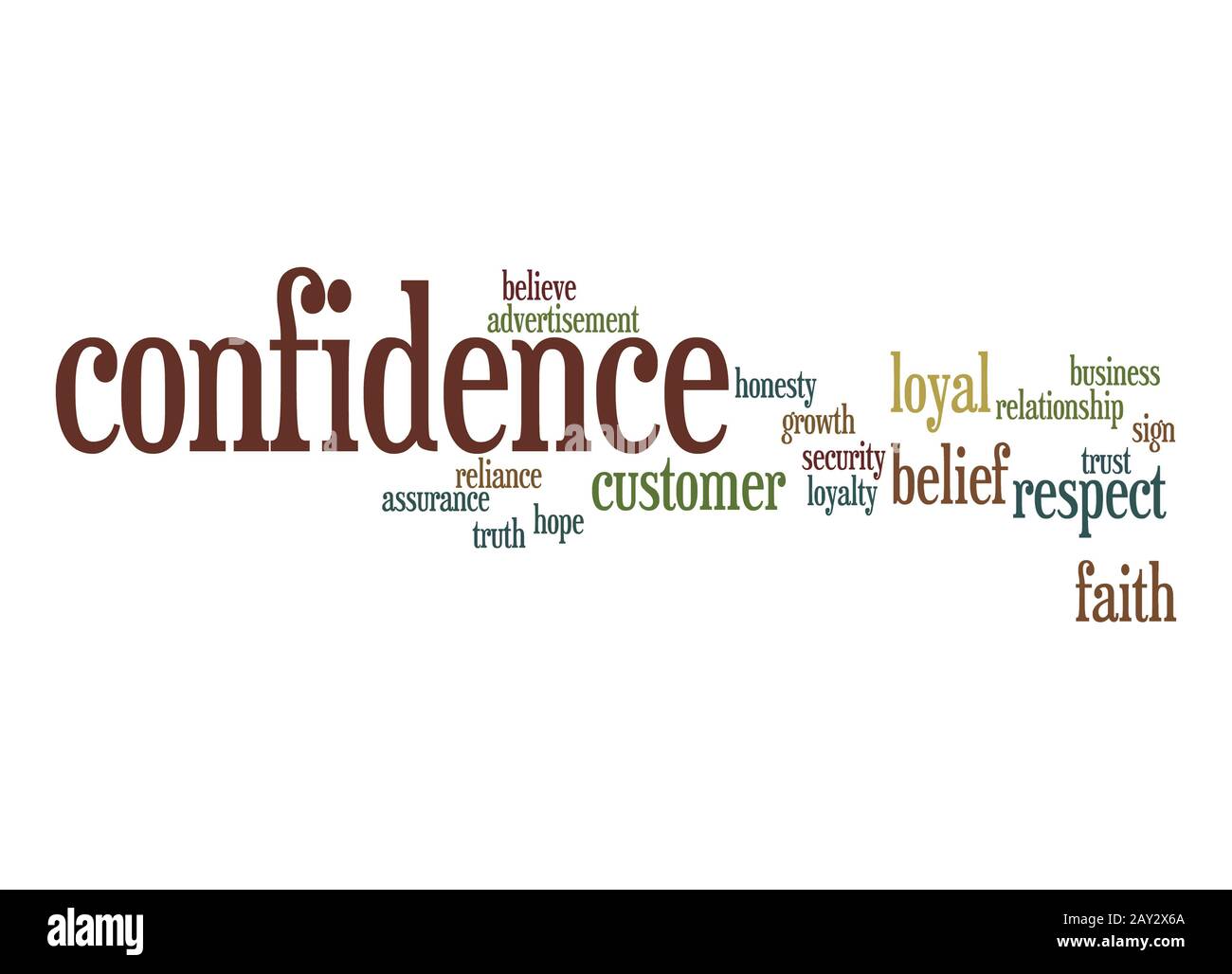 Confidence word cloud Stock Photo - Alamy