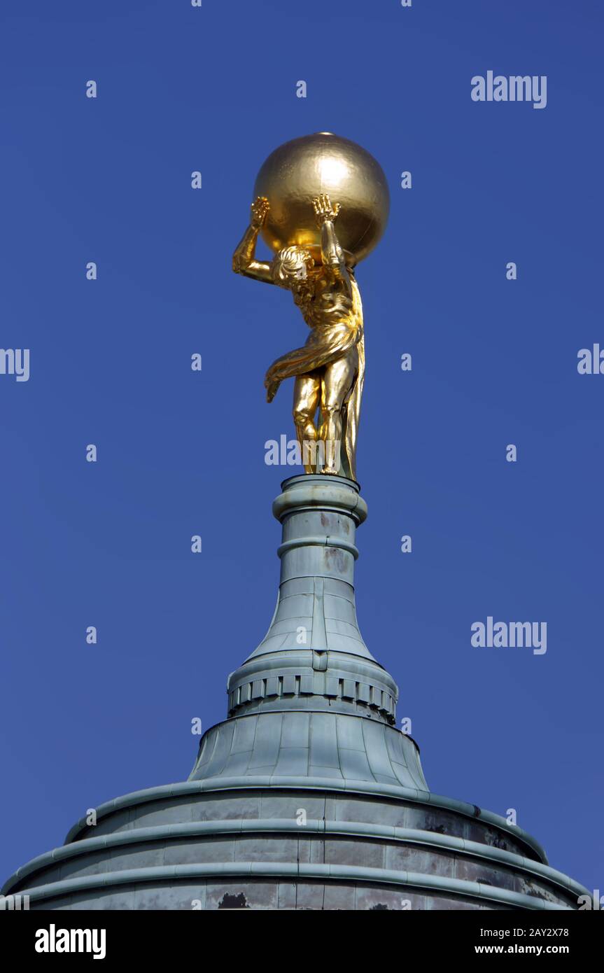 Atlas figure on the Potsdam Museum Stock Photo - Alamy