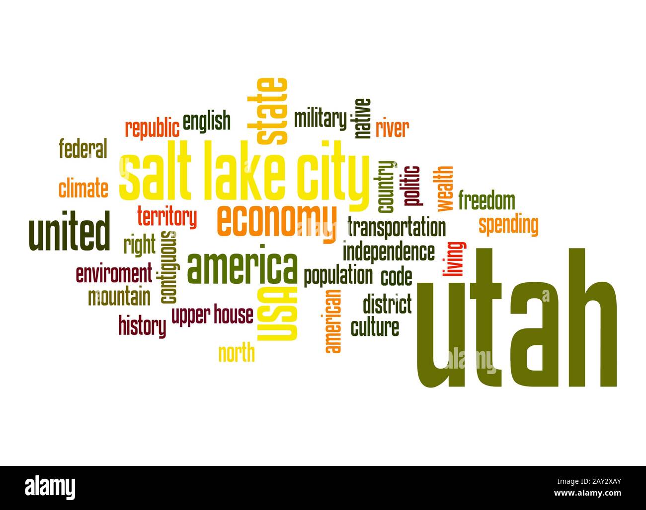 Utah word cloud Stock Photo - Alamy