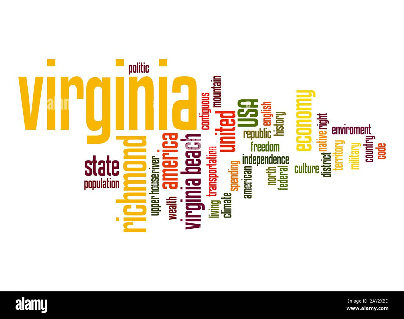 Virginia word cloud Stock Photo - Alamy