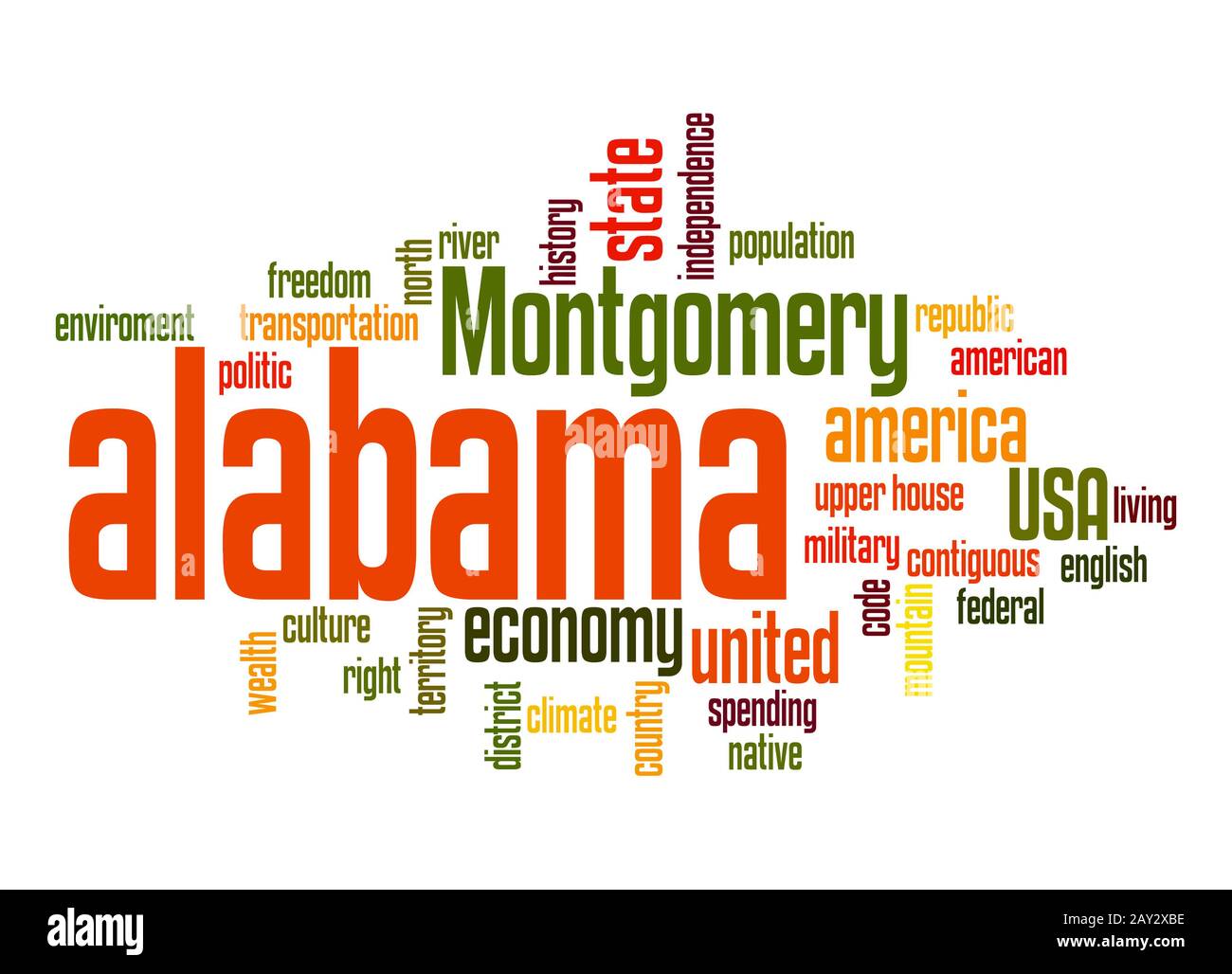 Alabama word cloud Stock Photo - Alamy