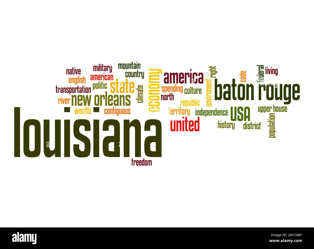 Louisiana word cloud Stock Photo - Alamy
