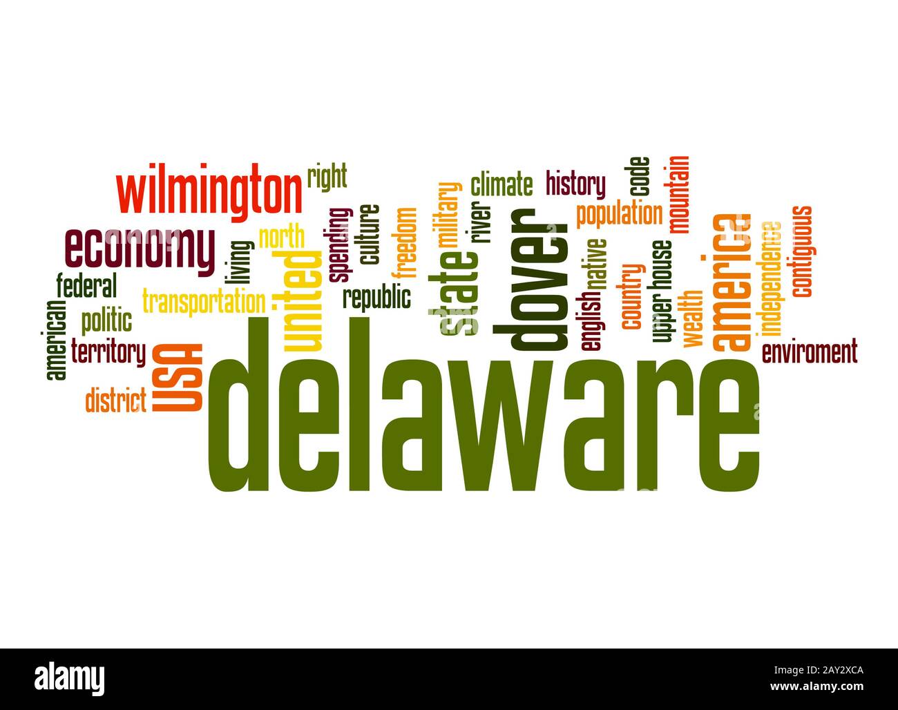 Delaware word cloud Stock Photo - Alamy