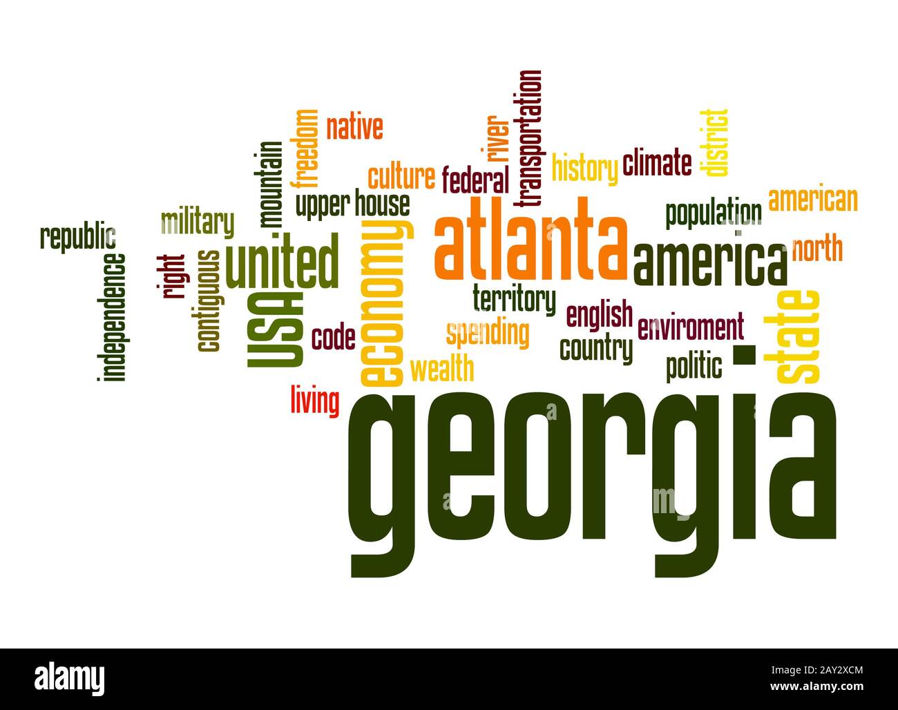 Georgia word cloud Stock Photo - Alamy