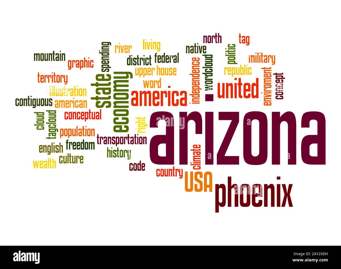 Arizona word cloud Stock Photo - Alamy