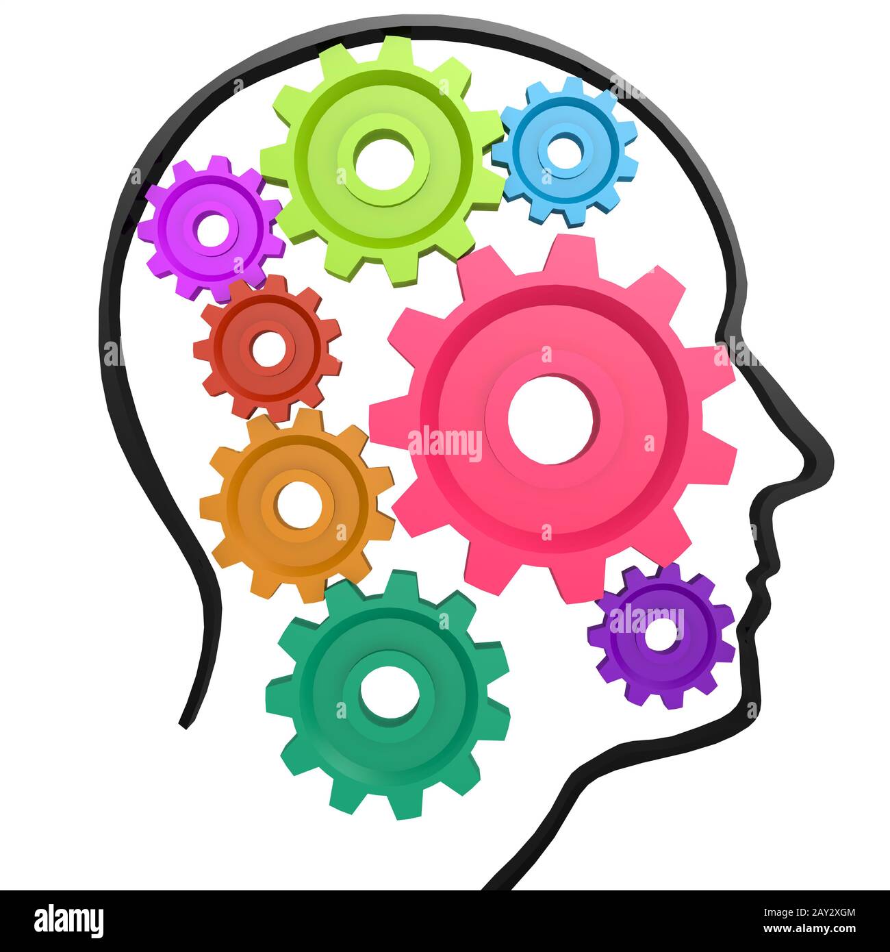 Process brain gear Cut Out Stock Images & Pictures - Alamy