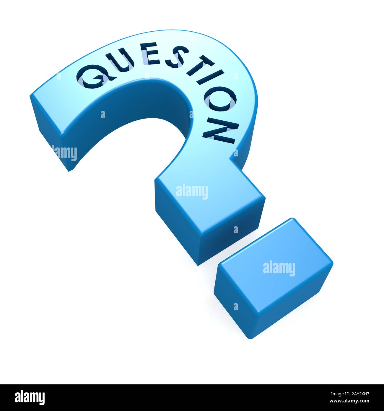 Blue isolated question mark Stock Photo - Alamy