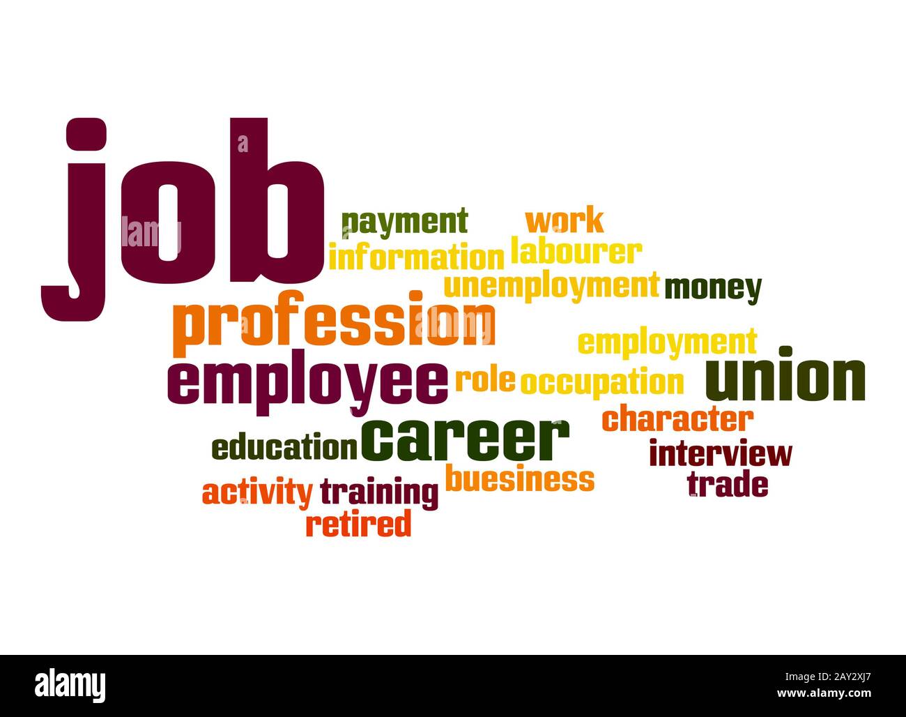 Job word cloud Stock Photo - Alamy