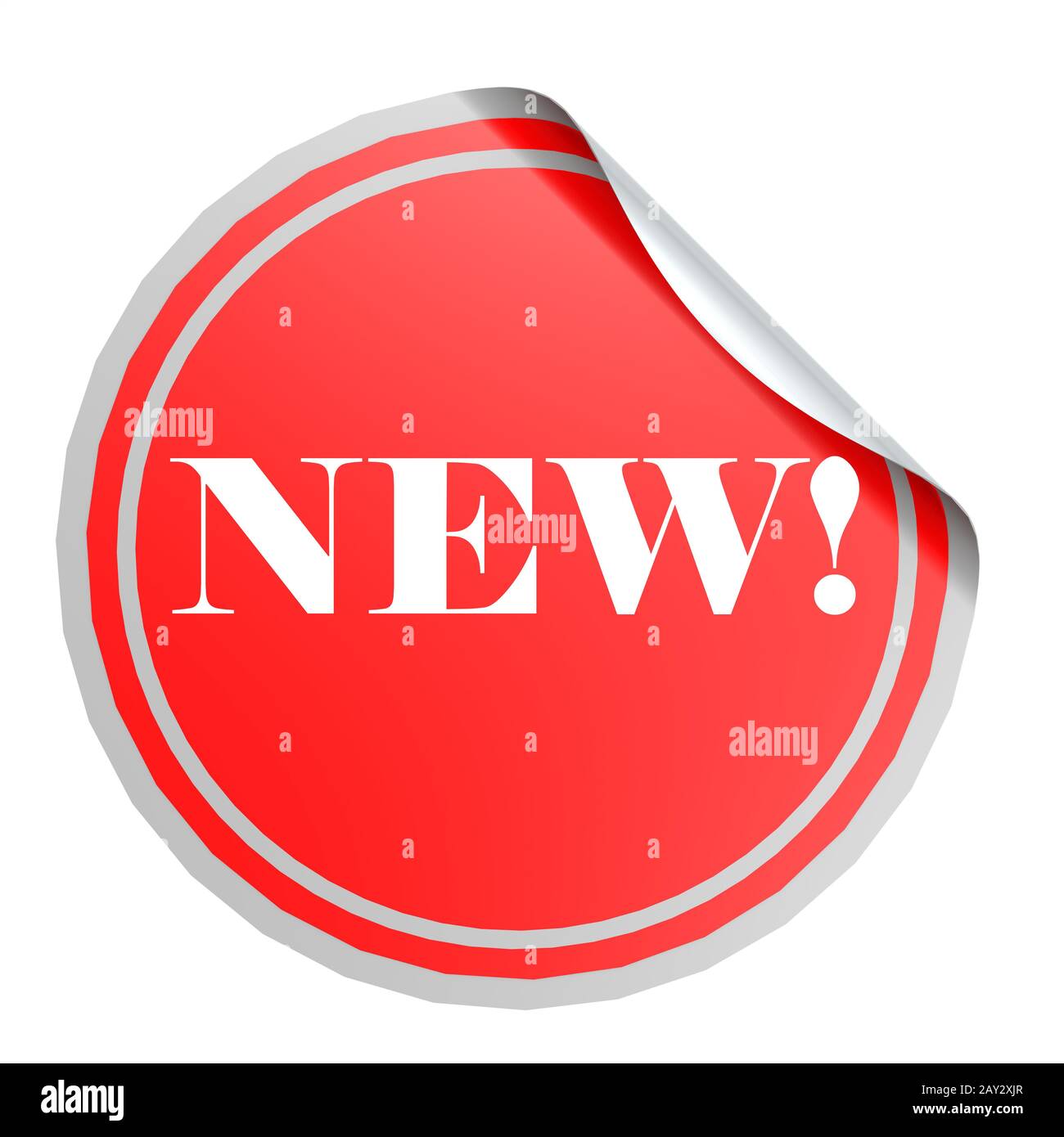 Red circle label new Stock Photo - Alamy