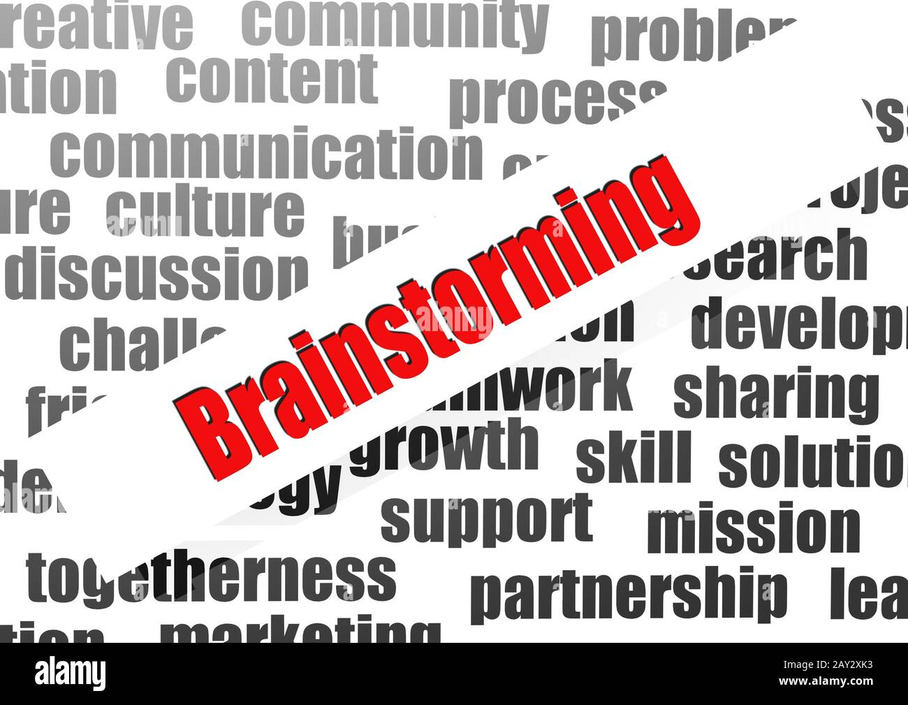 Brainstorming word cloud Stock Photo - Alamy