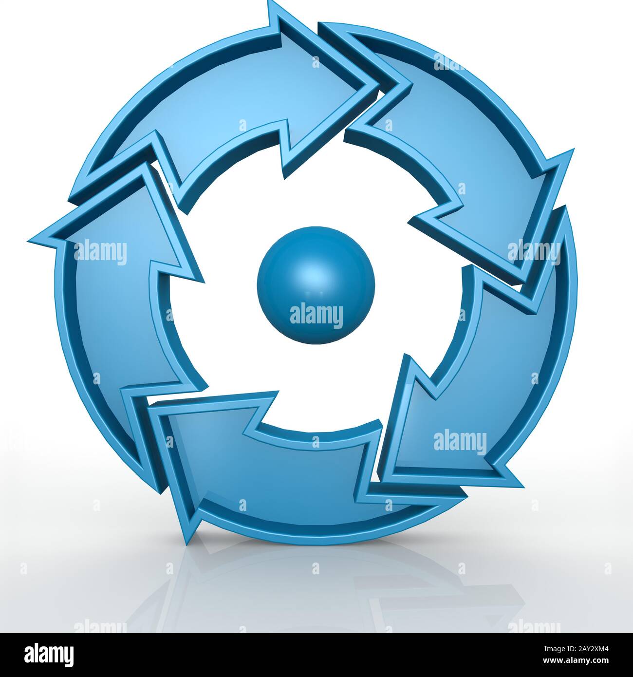 Circular 5 arrows in blue Stock Photo - Alamy