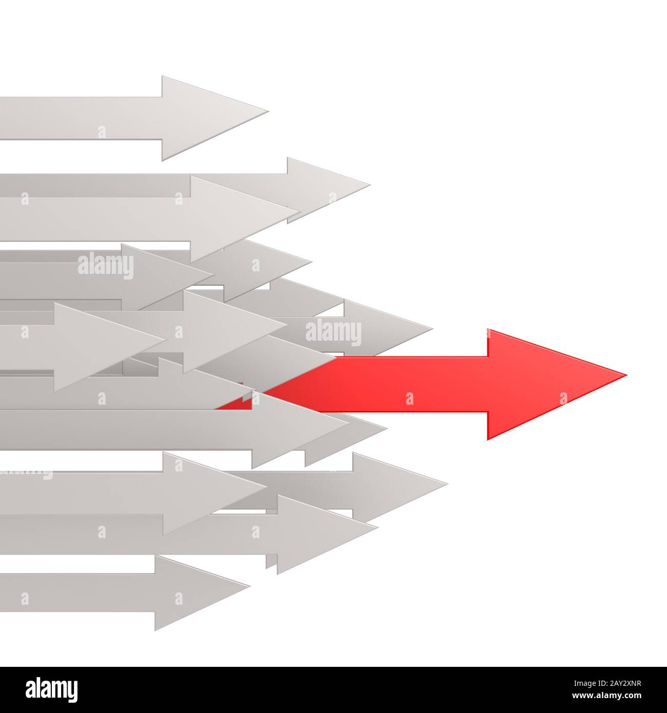 Red leading arrow Stock Photo - Alamy