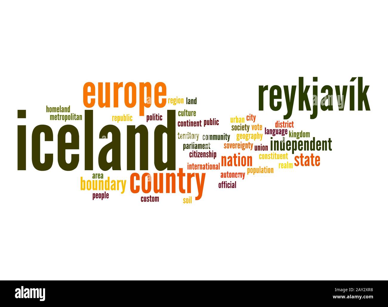 Iceland word cloud Stock Photo - Alamy