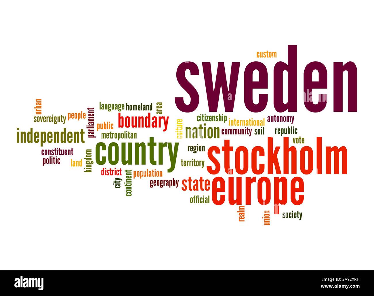 Sweden word cloud Stock Photo - Alamy
