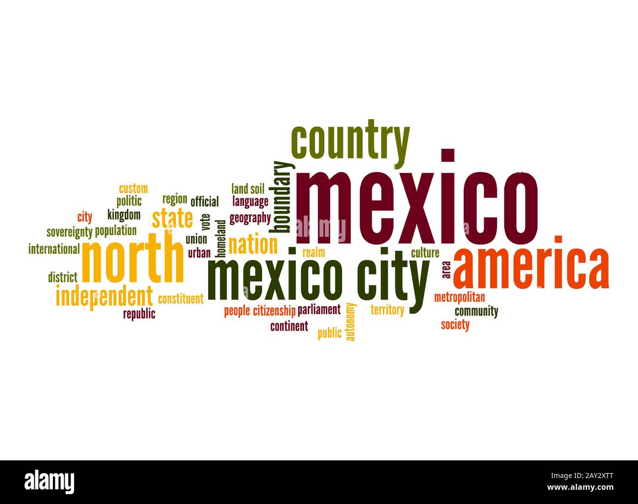 Mexico word cloud Stock Photo - Alamy